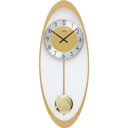 AMS AMS Pendelwanduhr &raquo;W7417&laquo; Quarzuhr,Glasgeh&auml;use,Esszimmer,Wohnzimmer,Made in Germany gold