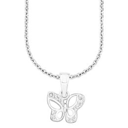 Amor Damen Kette mit Anh&auml;nger &raquo;Schmetterling&laquo; mit Zirkonia (synth.) silber