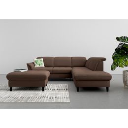 Sit & More sit&more Ecksofa &raquo;Maggiore L-Form&laquo; wahlweise mit Kopfteilverstellung, Bettfunktion und Stauraum braun 98% Polyester, 2% Polyamid