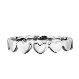 CAI Ca&iuml; Damen CA&Iuml; Fingerring &raquo;925/- Sterling Silber rhodiniert Herzen&laquo; wei&szlig;