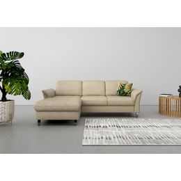 Sit & More sit&more Ecksofa &raquo;Maggiore L-Form&laquo; wahlweise mit Kopfteilverstellung, Bettfunktion und Bettkasten beige 100% Polyester