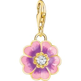 Thomas Sabo Damen Thomas Sabo Charm-Einh&auml;nger &raquo;Charm Flower&laquo; mit Zirkonia (synth.) oder Glas-Keramik Stein gold