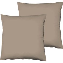 Fleuresse Kissenbez&uuml;ge &raquo;Colours&laquo; edler, b&uuml;gelfreier Interlock-Jersey aus 100% Baumwolle grau Interlock-Jersey, Obermaterial: 100% Baumwolle