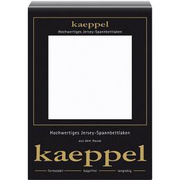 Kaeppel Spannbettlaken &raquo;Single Jersey Mako Cotton&laquo; Bettlaken aus 100% Baumwolle wei&szlig; Jersey, Obermaterial: 100% Baumwolle