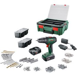 Bosch Home and Garden Akku-Bohrschrauber &raquo;Power for ALL 18V Akku-System &raquo;UniversalDrill 18V&laquo;&laquo; Inkl. 2xAkkus 18V/1,5 Ah, Ladeger&auml;t, Systembox und viel Zubeh&ouml;r gr&uuml;n 