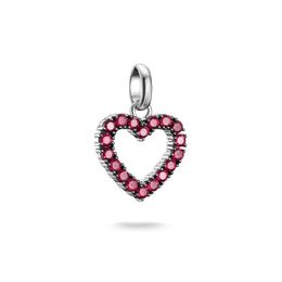 Thomas Sabo Damen Thomas Sabo Charm Herz &raquo;Charm Herz - Connect&laquo; mit Rubin (synth.), Zirkonia (synth.) bunt