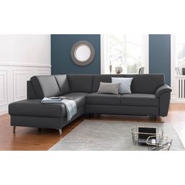 Sit & More sit&more Ecksofa &raquo;Texel L-Form&laquo; mit Federkern, wahlweise mit Bettfunktion und Bettkasten schwarz Kunstleder SOFTLUX ;Luxus-Microfaser (100% Polyester)