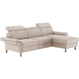 Home Affaire Ecksofa &raquo;Calypso L-Form&laquo; mit motorischen Funktionen im Sofa und Recamiere beige 100% Polyester
