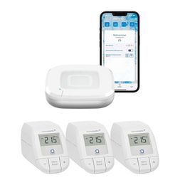 homematic IP Heizk&ouml;rperthermostat &raquo;Starter Bundle Heizen Basic f&uuml;r 3 Heizk&ouml;rper&laquo; Kunststoff Kompaktes Design f&uuml;r eine flexible Platzierung
