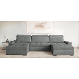 OTTO home Wohnlandschaft &raquo;Home System U-Form, von B: 269-352 cm w&auml;hlbar, 6 Varianten zur Auswahl&laquo; mit Bettfunktion, Bettkasten & Zierkissen, Federkern