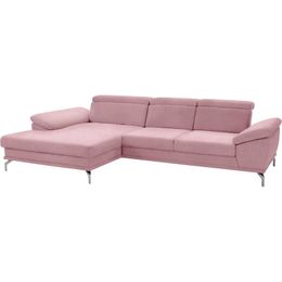 Sit & More sit&more Ecksofa &raquo;Scorpio L-Form&laquo; inklusive Sitztiefenverstellung, wahlweise mit Kopfverstellung rosa