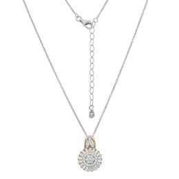 Firetti Damen Kette mit Anh&auml;nger &raquo;Schmuck Geschenk Silber 925 Halskette Ankerkette Bl&uuml;te bicolor&laquo; mit Zirkonia (synth.)