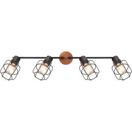 Globo LIGHTING Deckenstrahler &raquo;WILLA&laquo; E27 1 Stk. Deckenspot/Holz/schwarz/beweglich/Flur/Wohnzimmer/Schlafzimmer