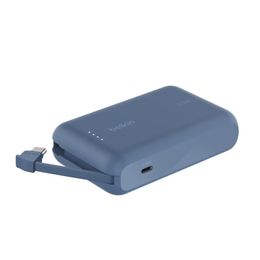 Belkin Powerbank &raquo;BoostCharge Power Bank 10K mit integrierten Kabeln&laquo; BOOST CHARGE Power Delivery Powerbank 10.000mAh, white blau Integriertes USB-C-Kabel 