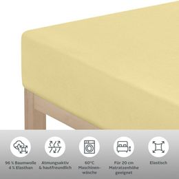 OTTO home Spannbettlaken &raquo;Cremona, in PREMIUM Qualit&auml;t aus 96% Baumwolle & 4% Elasthan&laquo; Gr&ouml;&szlig;e ab 90x200 cm, in 145g/m&sup2; sowie 180 g/m&sup2; erh&auml;ltlich 