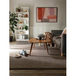 benuta Nest Waschbarer Hochflor Shaggyteppich Melvin Taupe 160x230 cm - Hochflor Teppich f&uuml;r Wohnzimmer
