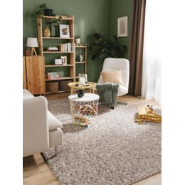 benuta Nest Waschbarer Kurzflor Teppich Enzo Taupe 120x170 cm - Moderner Kurzflor-Teppich f&uuml;r Wohnzimmer