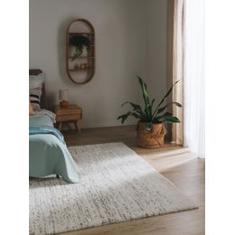 benuta Nest Hochflor Shaggyteppich Gobi Cream/Beige 80x150 cm - Bettvorleger f&uuml;r Schlafzimmer