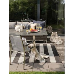 benuta Nest In- & Outdoor-Teppich Metro Schwarz 80x150 cm - Teppich f&uuml;r Balkon, Terrasse & Garten
