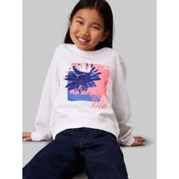 Calvin Klein Jeans Damen Sweatshirt &raquo;Flower Graphic Cn Sweatshirt&laquo;, f&uuml;r Kinder bis 16 Jahre und mit Logodruck wei&szlig; 4 (104)