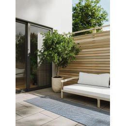 benuta Basic In- & Outdoor-Teppich Lou Blau 70x200 cm - Teppich f&uuml;r Balkon, Terrasse & Garten