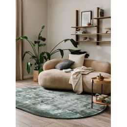 benuta Pure Viskoseteppich Nela Hellgr&uuml;n 150x230 cm - Moderner Kurzflor-Teppich f&uuml;r Wohnzimmer