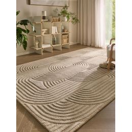 benuta Pure Wollteppich Nuria Beige 120x170 cm - Naturfaserteppich aus Wolle