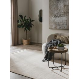 benuta Pure Kurzflor Teppich aus recyceltem Material Jade Cream 120x170 cm - Moderner Kurzflor-Teppich f&uuml;r Wohnzimmer