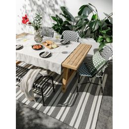 benuta Nest In- & Outdoor-Teppich Rida Beige/Schwarz 200x300 cm - Teppich f&uuml;r Balkon, Terrasse & Garten
