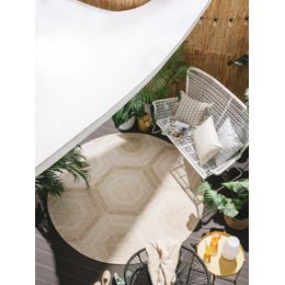 benuta Nest In- & Outdoor-Teppich Bronco Cream &oslash; 200 cm - Teppich f&uuml;r Balkon, Terrasse & Garten