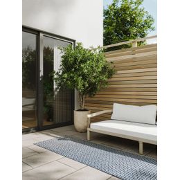 benuta Basic In- & Outdoor-Teppich Lou Blau 70x200 cm - Teppich f&uuml;r Balkon, Terrasse & Garten