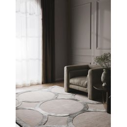 benuta Finest Kurzflor Teppich Maxim Cream/Grau 160x230 cm - Moderner Kurzflor-Teppich f&uuml;r Wohnzimmer