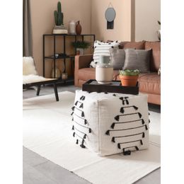 benuta Pop Pouf Bo Ivory 45x45x45 cm