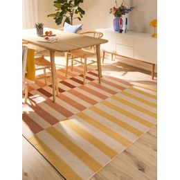 benuta Nest Flachgewebeteppich Judith Multicolor/Gelb 300x400 cm - Bunter Teppich f&uuml;r Wohnzimmer