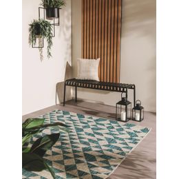 benuta Nest In- & Outdoor-Teppich Cleo Blau 240x340 cm - Teppich f&uuml;r Balkon, Terrasse & Garten