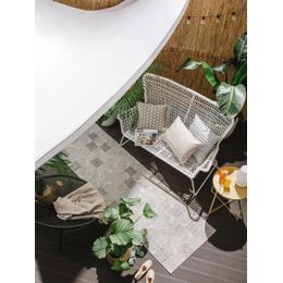 benuta Nest In- & Outdoor-L&auml;ufer Bronco Grau 80x250 cm - Teppich f&uuml;r Balkon, Terrasse & Garten