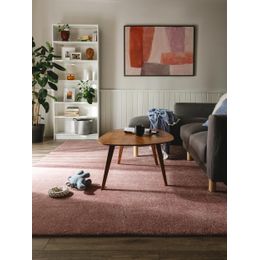 benuta Nest Waschbarer Hochflor Shaggyteppich Melvin Rosa 200x300 cm - Hochflor Teppich f&uuml;r Wohnzimmer