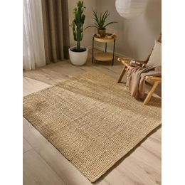 benuta Pure Juteteppich Svea Natur 150x150 cm - Naturfaserteppich aus Jute