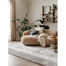 benuta Pure Viskoseteppich Nela Grau 160x230 cm - Moderner Kurzflor-Teppich f&uuml;r Wohnzimmer