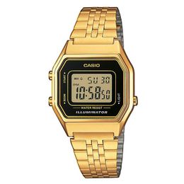 CASIO VINTAGE Damen CASIO VINTAGE Chronograph Quarzuhr, Armbanduhr, Damenuhr, Digitaluhr, Edelstahlarmband gold