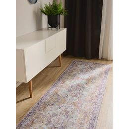 benuta Basic L&auml;ufer f&uuml;r Flur George Multicolor/Lila 80x250 cm