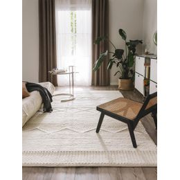 benuta Pure Wollteppich Alva Cream 200x300 cm - Naturfaserteppich aus Wolle