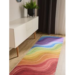benuta Basic L&auml;ufer f&uuml;r Flur George Multicolor/Lila 80x240 cm