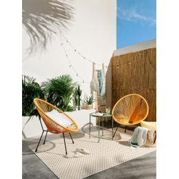 benuta Pop In- & Outdoor-Teppich Taissa Cream/Beige 77x150 cm - Teppich f&uuml;r Balkon, Terrasse & Garten