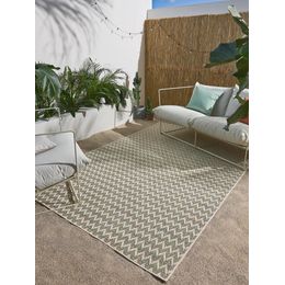 benuta Nest In- & Outdoor-Teppich Agra Blau/Cream 240x340 cm - Teppich f&uuml;r Balkon, Terrasse & Garten
