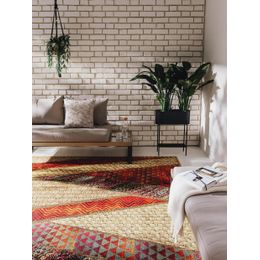 benuta Nest In- & Outdoor-Teppich Kenya Beige/Rot 200x285 cm - Teppich f&uuml;r Balkon, Terrasse & Garten