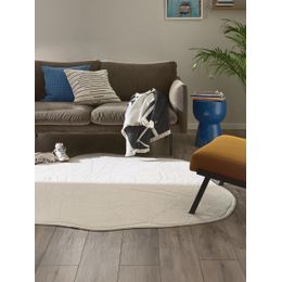 benuta Pop Waschbarer Kurzflor Teppich Pam Cream 160x200 cm - Moderner Kurzflor-Teppich f&uuml;r Wohnzimmer
