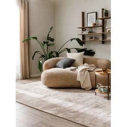 benuta Pure Viskoseteppich Nela Taupe 120x170 cm - Moderner Kurzflor-Teppich f&uuml;r Wohnzimmer
