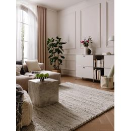 benuta Pure Wollteppich Beads Hellgrau 250x350 cm - Naturfaserteppich aus Wolle