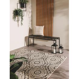 benuta Nest In- & Outdoor-Teppich Cleo Wei&szlig;/Schwarz 160x230 cm - Teppich f&uuml;r Balkon, Terrasse & Garten